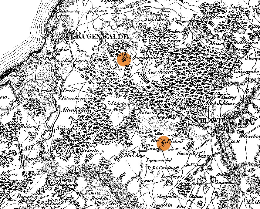 heimatkarte des kreises schlawe 1936 mit ortsmarkierungen eigenes foto ...